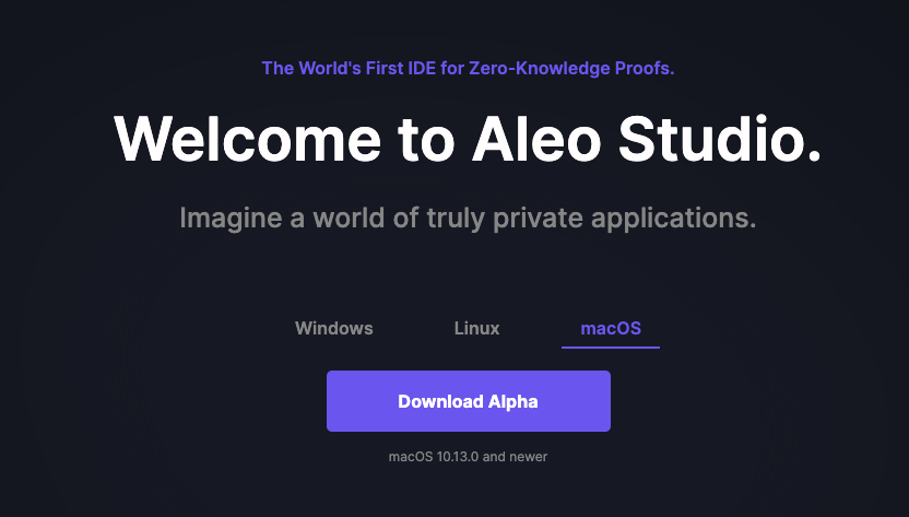 Aleo Studio: un IDE per Zero-Knowledge Proofs Applications